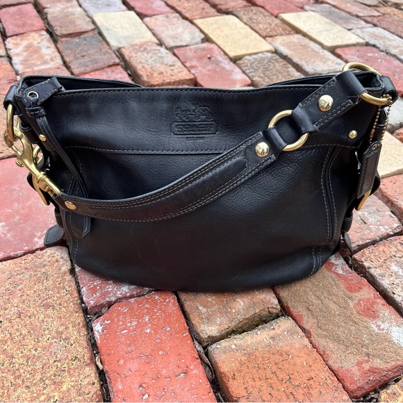 Coach | Bags | Coach Carly Black Leather Medium Hobo Bag | Poshmark